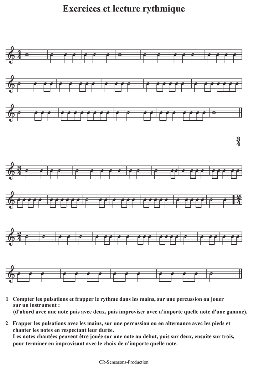 Théorie, solfège et exercices | la boîte à rythme mentale